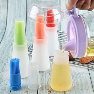 4 pcs Silicone Oil bottle brush， BBQ/Pastry Basting Brushes,Silicone Cooking Grill Barbecue Baking Pastry Oil/Honey/Sauce Bottle Brush (Red, orange, green, blue)