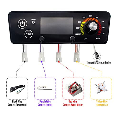 Digital W/LCD Display Control Board Replacement Parts Kit Compatible with Pit Boss Pellet Grill Smoker Austin XL,Tailgater,Classic, Include Meat Probe, Temperure Sensor Probe, and Igniter Hot Rod