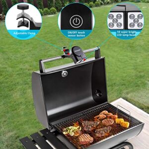 IMAGE Grill Light, BBQ Lights for Grill with 10 Super Bright LED Lights, Adjustable Handle with 360 Degree Rotation, Round & Square Bars Light on Any BBQ Pit, Grill Lights for Cooking and Outdoor Use