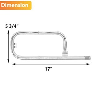 GRISUN 60040 304 Stainless Steel Grill Burner for Weber Q1200 Q1000 Q100 Q120, Baby Q, 17 inch Burner Tube for Weber 50060001, 51060001, 516002, 516001, 386001, 386002, Replacement Part 69957/41657