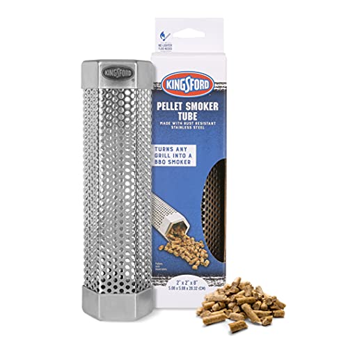 Kingsford 8 Inch Pellet Smoker Tube Hexagon With Box | Pellet Tube Smoker Turns Any Grill Into BBQ Smoker | Pellet Smoker Tube, Pellet Smoker Box, Grilling Tools, Smoker Pellets from Kingsford