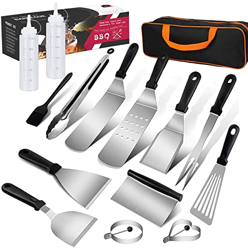 Griddle Accessories for Blackstone,Moulyan 14PCS Griddle Accessories Kit,Flat Top Grill Accessories for Outdoor Grill,Professional BBQ Grill Tools Set with Spatula, Scraper, Bottle, Tongs, Egg Ring