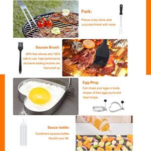 Griddle Accessories for Blackstone,Moulyan 14PCS Griddle Accessories Kit,Flat Top Grill Accessories for Outdoor Grill,Professional BBQ Grill Tools Set with Spatula, Scraper, Bottle, Tongs, Egg Ring