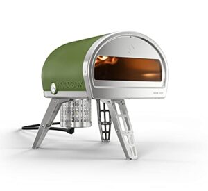 roccbox pizza oven by gozney | portable outdoor oven | gas fired, fire & stone outdoor pizza oven – new olive green