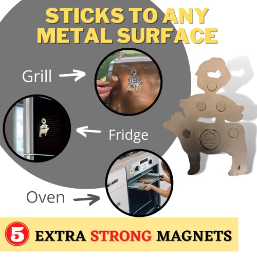 Metal Meat Temperature Magnet for Fridge and Grill | Stacked Animal Internal Temperature Guide Grill Magnet Unique Grilling Accessories Smoking Meat Accessories | Meat Temperature Chart Magnet