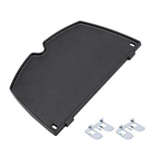 qulimetal 6558 grill parts cast iron cooking griddle for weber q1000 q1200 q1400 q100 q120 q140, q100/1000 series gas grills accessories, 12.6 x 8.6 inches