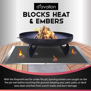 premium fire pit mat 40″x40″ 4 layer, 6mm xtrathick,double sided heat shield insulation, fireproof mat, under grill mats, outdoor grill or smoker firepit grass & wood deck mat heat protector pad