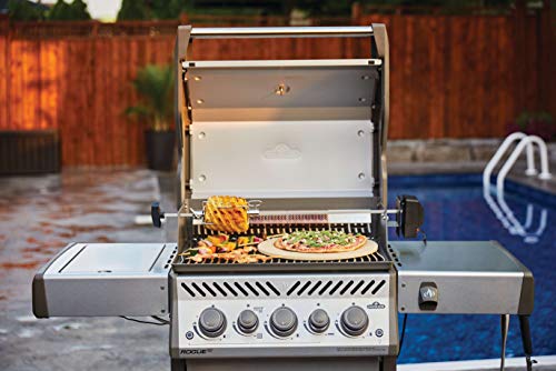 Napoleon Rogue SE 425 BBQ Grill, Stainless Steel, Propane - RSE425RSIBPSS-1 - With Three Main Burners, Infrared Rear And Side Burner, Barbecue Gas Cart, Folding Side Shelves