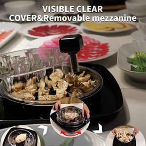 2023 Upgrade Chicken Shredder - Meat Shredder with Detachable Plate - Visible Chicken Breast Shredder Tool Twist with Strong Grip and Sharp Spikes for Cutting Meats Vegetables Hard Cheese(Black)