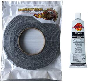 lavalock® self stick kit 1/2″ x 1/8″ grey bbq smoker gasket black rtv grill sealer hi-temp