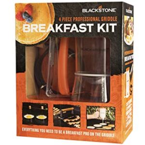 Blackstone 1543 Griddle Breakfast Kit 4 Piece Set Include Batter Dispenser, Bacon Press, Two Egg/Pancake Rings with Handle-Best Indoor-Outdoor Cooking Accessory, Multiple