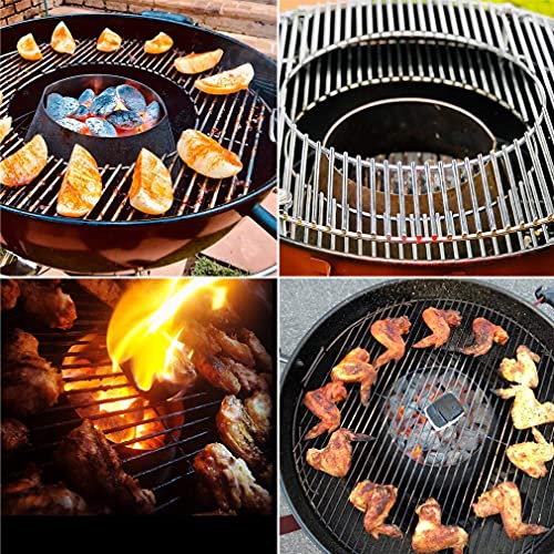 only fire Stainless Steel Charcoal Briquet Holder BBQ Whirlpool for Weber Kettle, WSM Smoker, Big Green Egg Grills