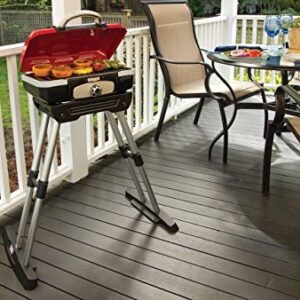 Cuisinart CGG-180 CGG180 Propane, 22" H x 17.6" W x 11.8" L, Petit Gourmet Portable Gas Grill with VersaStand, Red