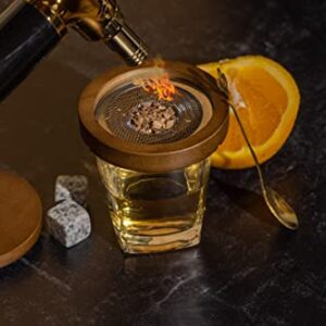 Fiammata Whiskey Smoker Kit With Torch, Smoke Infuser For Cocktails, Cocktail & Bourbon Smoker Kit, Old Fashion Cocktail Kit, Whiskey Drink Smoker & Cocktail Gift Set