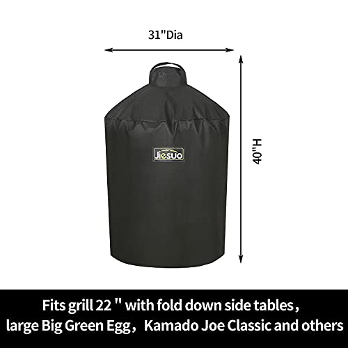 Jiesuo Cover for Large Big Green Egg, Grill Accessories for Large Big Green Egg, Heavy Duty Waterproof Grill Cover