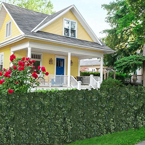 COARBOR 5 Pcs 58'' x 196'' Faux Ivy Privacy Fence Screen Cover with Mesh Artificial Leaf Vine Hedge Outdoor Decor for Garden Backyard