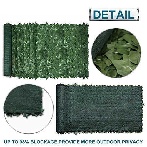 COARBOR 5 Pcs 58'' x 196'' Faux Ivy Privacy Fence Screen Cover with Mesh Artificial Leaf Vine Hedge Outdoor Decor for Garden Backyard