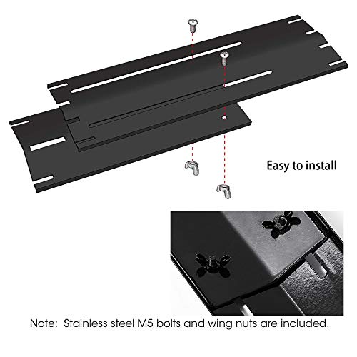 DcYourHome Universal Adjustable Porcelain Steel Heat Plate Shield, Grill Replacement Parts, Heat Tent, Burner Cover,Flavorizer Bar Flame Tamer for Gas Grill, Extends from 11.75" up to 21" L （5 Pack）