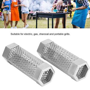 Premium Pellet Smoker Tube 2Pcs BBQ Grill Mesh Tube Pellets Smoke Box 6in Stainless Steel Barbecue Accessory for Any Grill or Smoker, Hot or Cold Smoking(2#)