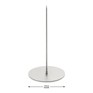 Povame Vertical Skewer Hack with Base - Stainless Steel Brazilian Rack for BBQ Rotisserie Grilling - Complete with Basting Brush