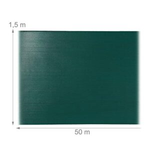 Relaxdays 10028085_1153, Green Fence, Privacy Shield for Fences & Railing, HDPE Net, UV-Resistant, Weatherproof, 1.5 x 50 m, 1,5 x 50 Meter