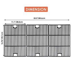 Uniflasy Cooking Grate for Nexgrill 720-0896B 720-0896E 720-0898 Gas Grills, Cast Iron Grates Replacement Parts Homedepot Nexgrill 720-0896 720-0896C 720-0896CP 720-0898A 17 inch Grill Grid, 3 Pack