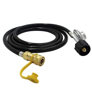 MENSI 12 FT Propane Regulator with Hose with 3/8" Quick Disconnect Adapter for Mr Heater Barbecue Grill, Camper, Buddy Heater