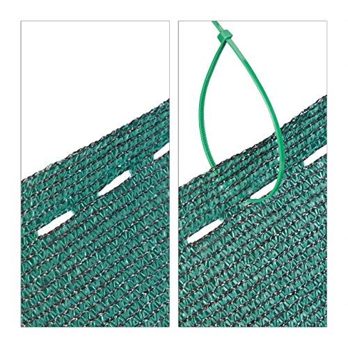 Relaxdays Fence Netting, Privacy Shield for Fences & Railing, HDPE Net, UV-Resistant, Weatherproof, 1.8 x 6 m, Green