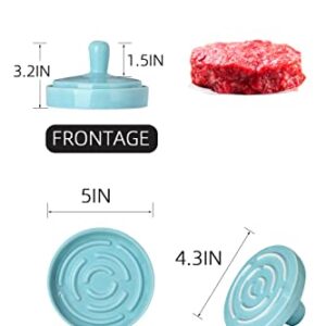 QUXIJA Burger Press 5" Ceramic Hamburger Press Patty Maker, Round Burger Smasher for BBQ, Grill Presses Burger Mold Ring, Griddle Accessories, Turquoise