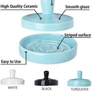 QUXIJA Burger Press 5" Ceramic Hamburger Press Patty Maker, Round Burger Smasher for BBQ, Grill Presses Burger Mold Ring, Griddle Accessories, Turquoise