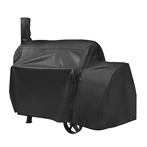 SunPatio Offset Smoker Cover, Outdoor Heavy Duty Waterproof Grill Cover Compatible for CharBroil Oklahma Joe's Highland and Horizon Smokers, Outdoor Charcoal BBQ Smoker Cover, All Weather Protection