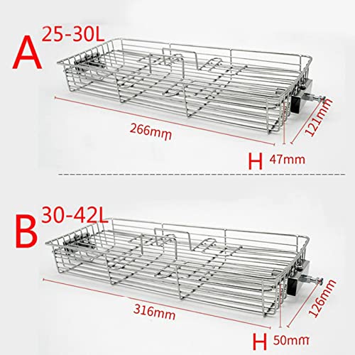 Fenteer Stainless Steel Grilling Basket Portable Air Frying BBQ Grill Rotary Oven Cage Rack Perfect for Fish, Meat, Chicken, Vegetables, Steak and More - Small for 25-30L Oven