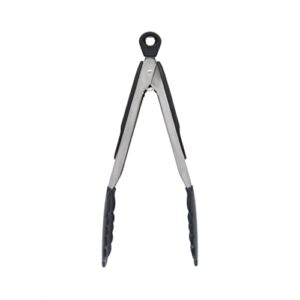 OXO Good Grips 9-Inch Tongs with Silicone Heads & Good Grips Large Silicone Flexible Turner, Stainless Steel