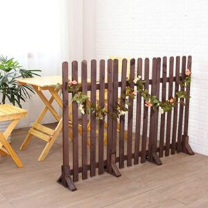 LIXIONG Garden Fence Screen Patio Solid Wood Interlocking Panels Privacy Screen Animal Barrier Restaurants Cut Off Courtyard Plants Growing，8 Size (Color : Brown, Size : 42x30cm)