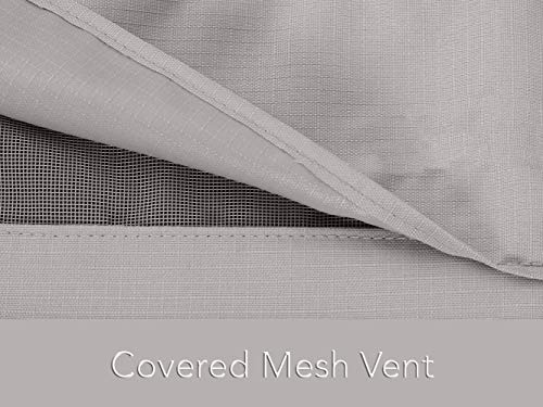 Covermates Grill Cover - Heavy-Duty Polyester, Weather Resistant, Drawcord Hem, Grill and Heating-Ripstop Grey