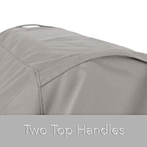 Covermates Grill Cover - Heavy-Duty Polyester, Weather Resistant, Drawcord Hem, Grill and Heating-Ripstop Grey