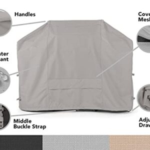 Covermates Grill Cover - Heavy-Duty Polyester, Weather Resistant, Drawcord Hem, Grill and Heating-Ripstop Grey