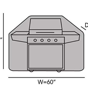 Covermates Grill Cover - Heavy-Duty Polyester, Weather Resistant, Drawcord Hem, Grill and Heating-Ripstop Grey