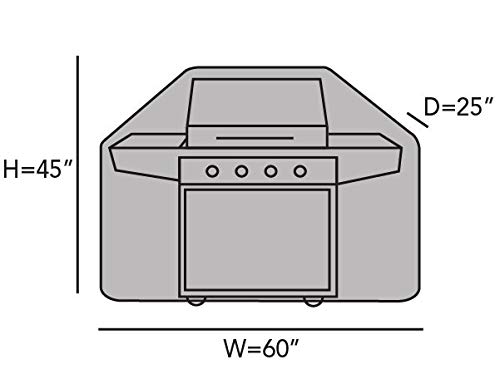 Covermates Grill Cover - Heavy-Duty Polyester, Weather Resistant, Drawcord Hem, Grill and Heating-Ripstop Grey