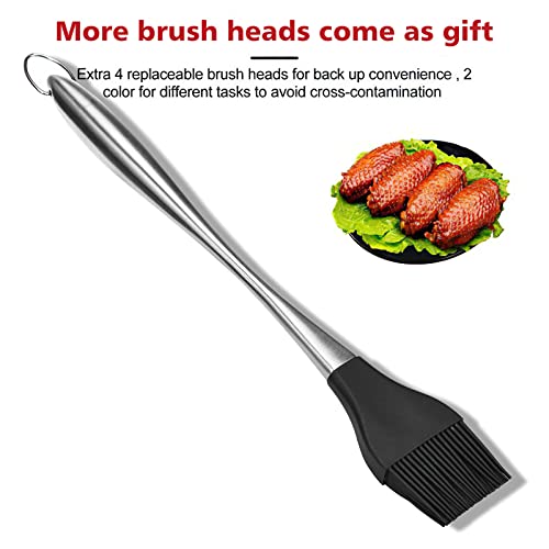 Basting Brush, Silicone Brush, Basting Brush for Cooking, Heat Resistant, Food Brush for BBQ, Baking