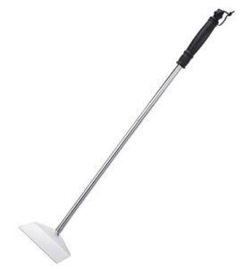 grilljoy 25.2″ stainless steel bbq charcoal ash rake – elongated rubber handle