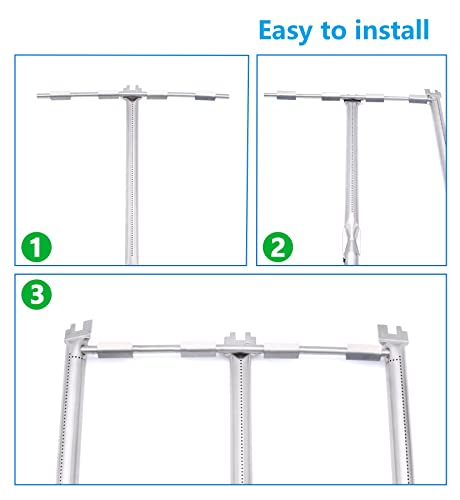 GasSaf 18 inch Burner Tube Set Replacement for Weber 69787, Spirit 300 E310 E320 E330 S310 S320 S330 Series Gas Grills with Up-Front Controls(2013 & Newer), 304 Stainless Steel Durable Burner Tube