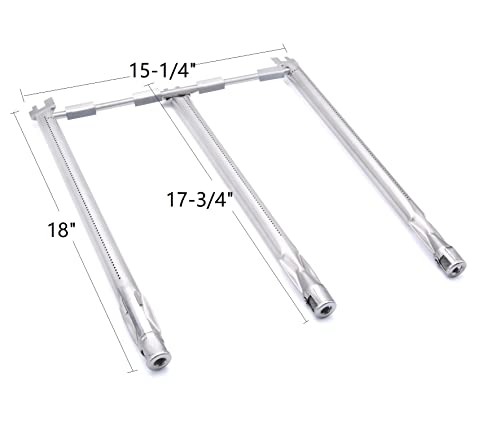 GasSaf 18 inch Burner Tube Set Replacement for Weber 69787, Spirit 300 E310 E320 E330 S310 S320 S330 Series Gas Grills with Up-Front Controls(2013 & Newer), 304 Stainless Steel Durable Burner Tube