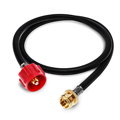 Gas One 4 ft Propane Hose 1lb to 20lb Adapter Hose - 16.4 oz to 20 lb QCC1/ Type 1 - Allows 5+lb Propane Tanks