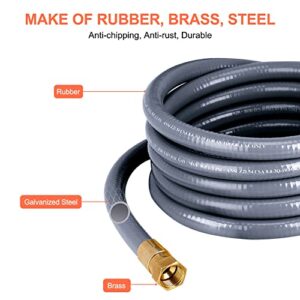 Camplux 12 Ft 1/2 Inch Natural Gas Hose with Quick Connect 3/8 Inch Female Flare to 1/2 Inch Male Flare Adapter for Gas Grill, Fire Pit Patio Heater