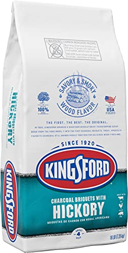 Kingsford Original Charcoal Briquettes with Hickory, BBQ Charcoal for Grilling - 16 Pounds