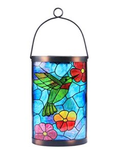 hanging solar lantern outdoor decorative waterproof led solar hummingbird lights tabletop lamp for outdoor patio garden