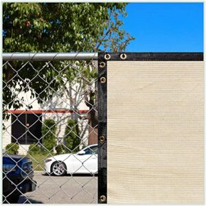 ColourTree 3' x 10' Balcony Railing Shade Fabric Deck Fence Privacy Screen Tarp Plant Greenhouse Netting Mesh Cloth Beige - Commercial Grade 170 GSM Heavy Duty 3 Years Warranty Custom