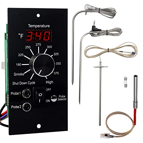 Upgrade Digital Thermostat Kit for Traeger Pro Series 20 22 34, BAC365 Control Board Compatible with Most Traeger Pellet Grills (Except PTG), with RTD Temp Probe,2pcs Meat Probe, Igniter Hot Rod