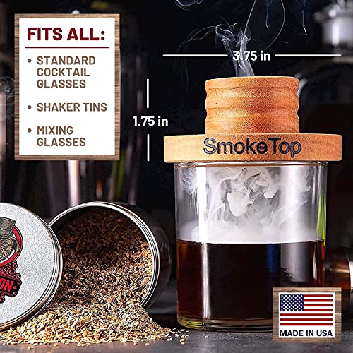 SmokeTop Cocktail Smoker Kit 5 Pack - Old Fashioned Chimney Drink Smoker for Cocktails, Whiskey, & Bourbon - by Middleton Mixology (Cherry)